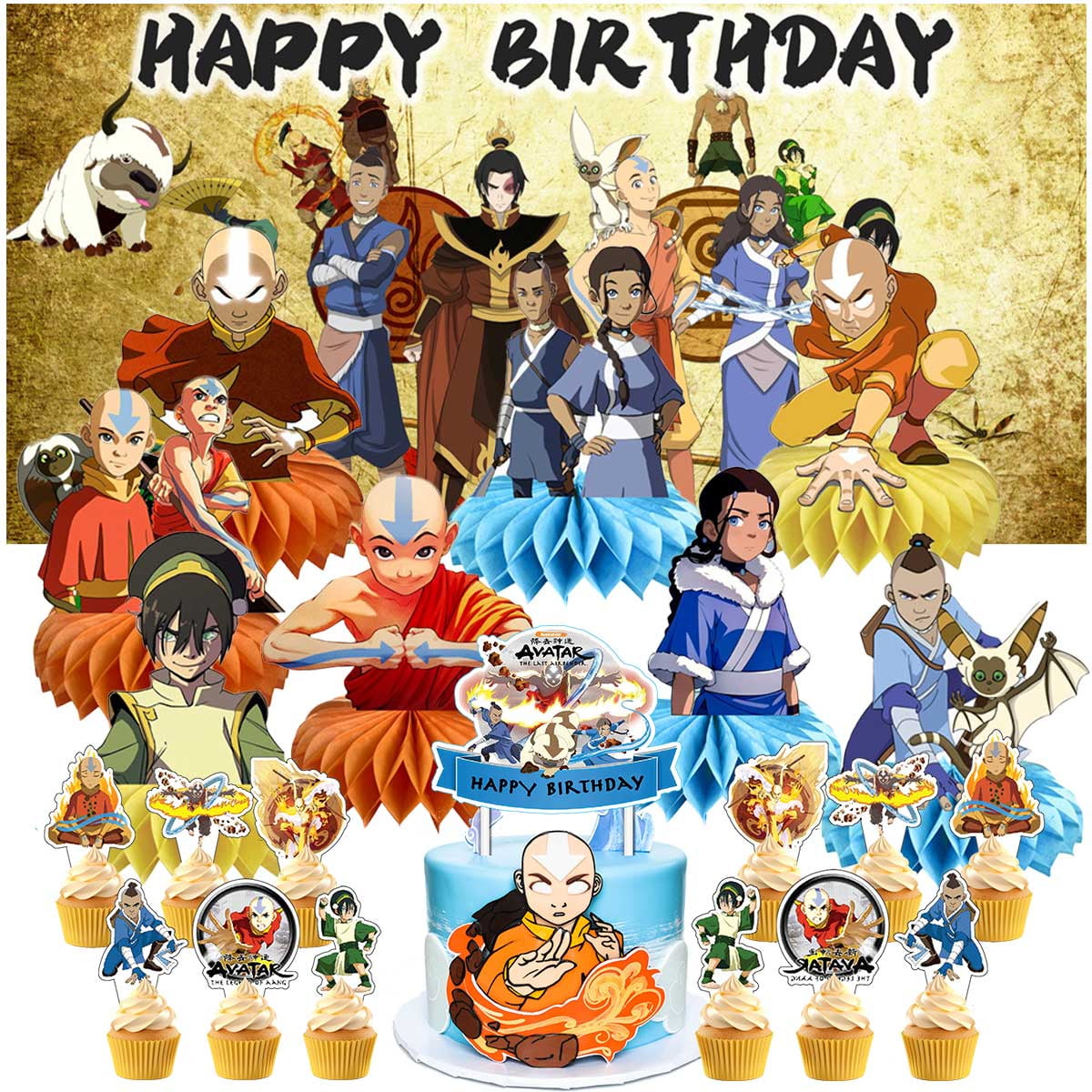 Avatar The Last Airbender Party Supplies Honeycomb Centerpieces Table ...
