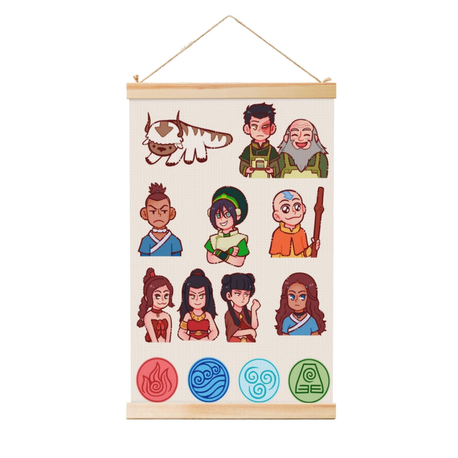 Avatar The Last Airbender Poster Canvas Wooden Shaft Hanging Poster ...