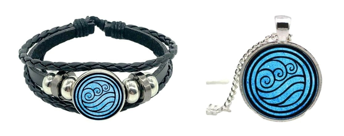 Avatar The Last Airbender Symbol Glass Domed Bracelet And Necklace Set ...