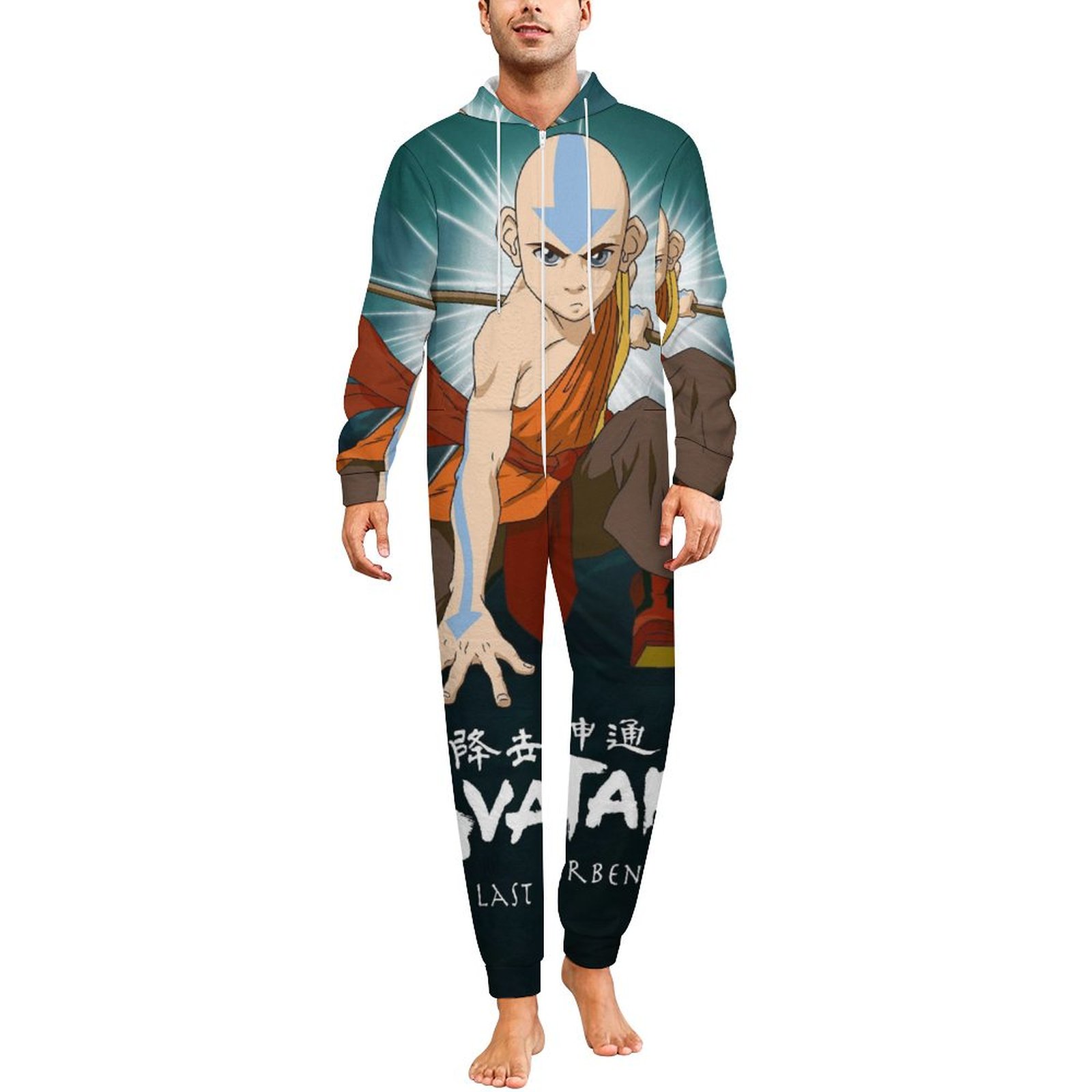 Avatar The Last Airbender Unisex Onesie Pajamas Zipper Jumpsuit Hooded ...