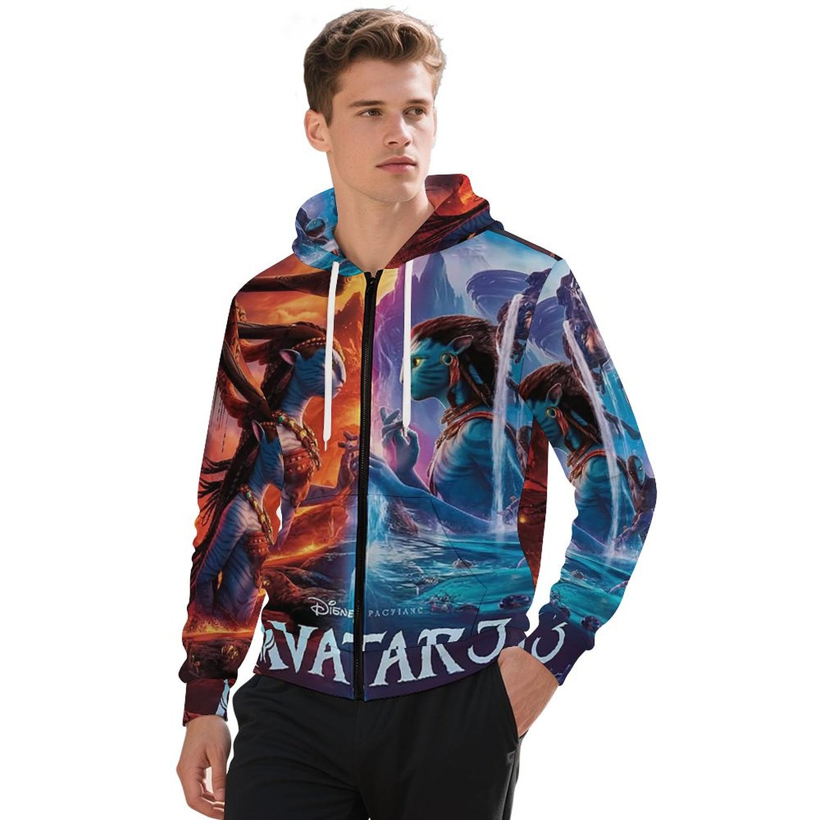 Avatar Zip Up Hoodie 3D Print Pullover Hooded Full Zip Sweatshirts Tops ...