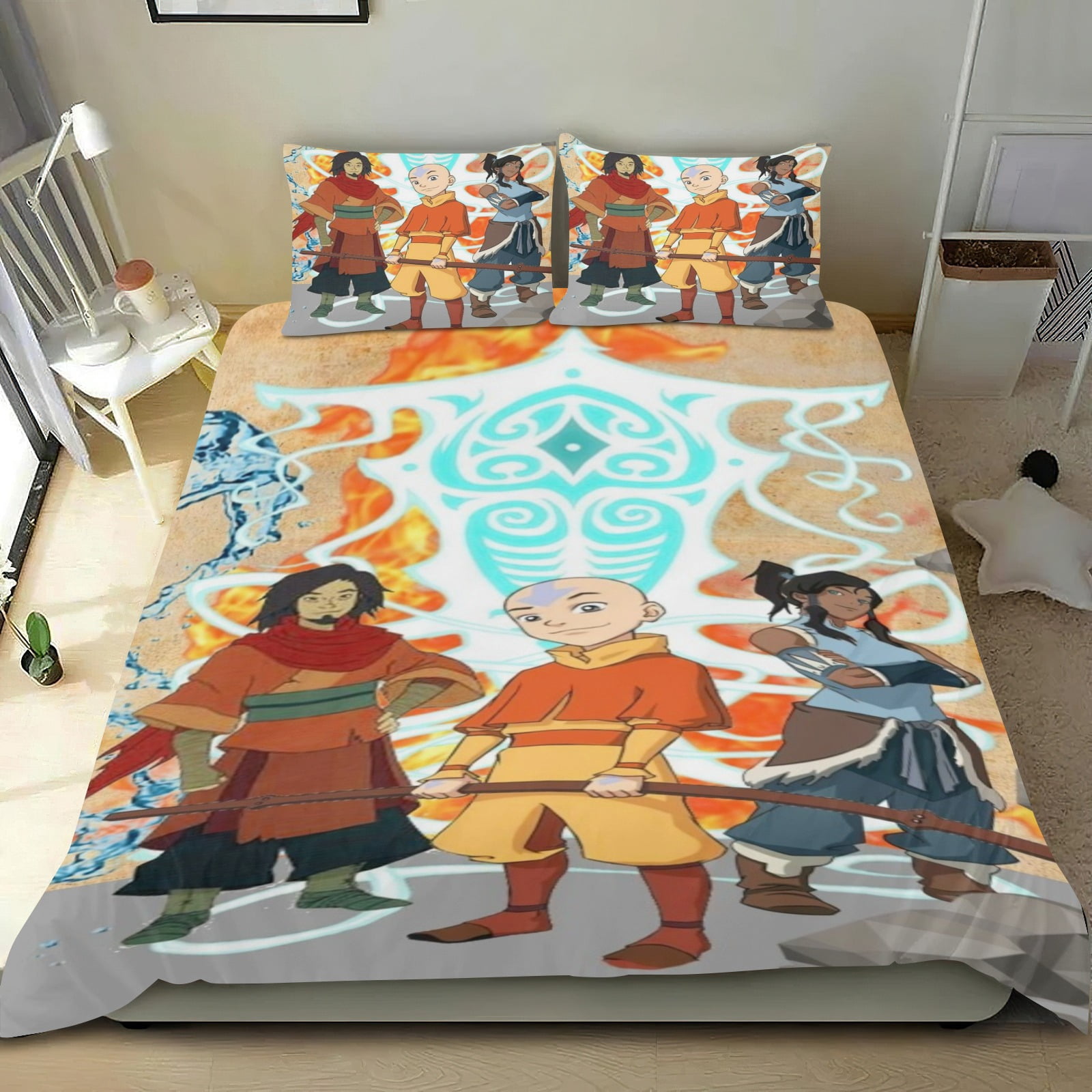 Avatar the last airbender Themed Bed Sheet Set Three Piece Set 53x79 In ...