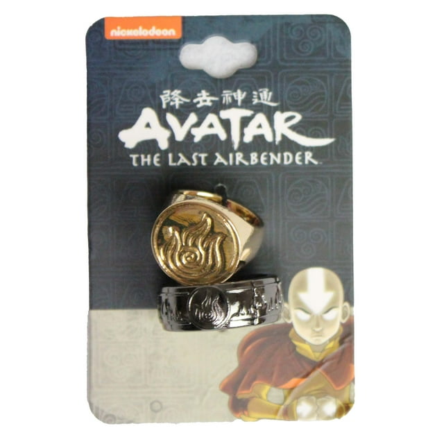 Avatar the Last Airbender 2 Zinc Fire Nation Ring Set Sizes 7 And 8 ...