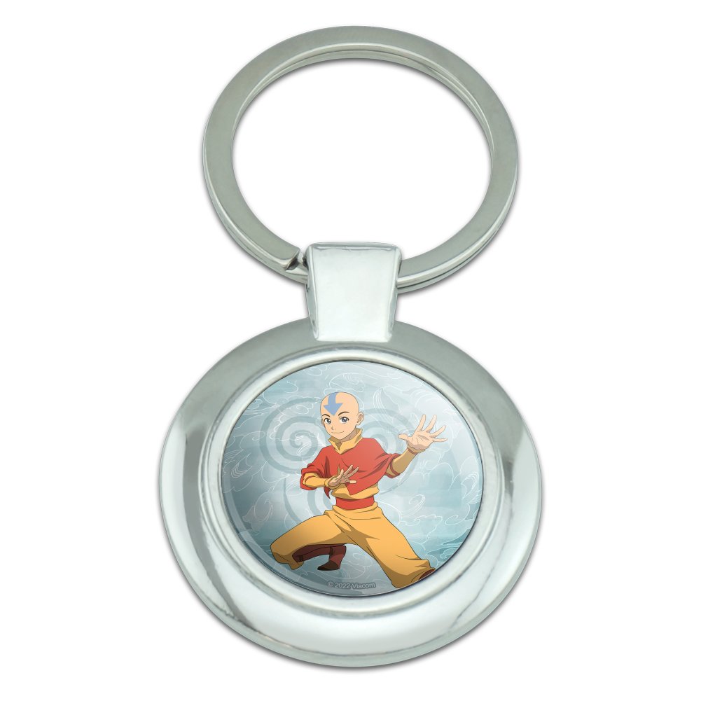 Avatar the Last Airbender Aang Keychain Classy Round Chrome Plated ...