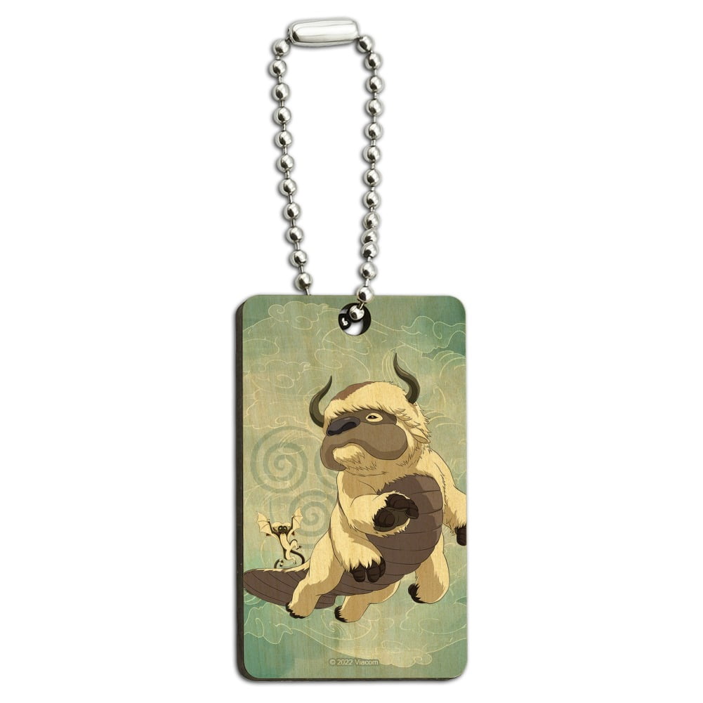 Avatar the Last Airbender Appa & Momo Wood Wooden Rectangle Keychain ...