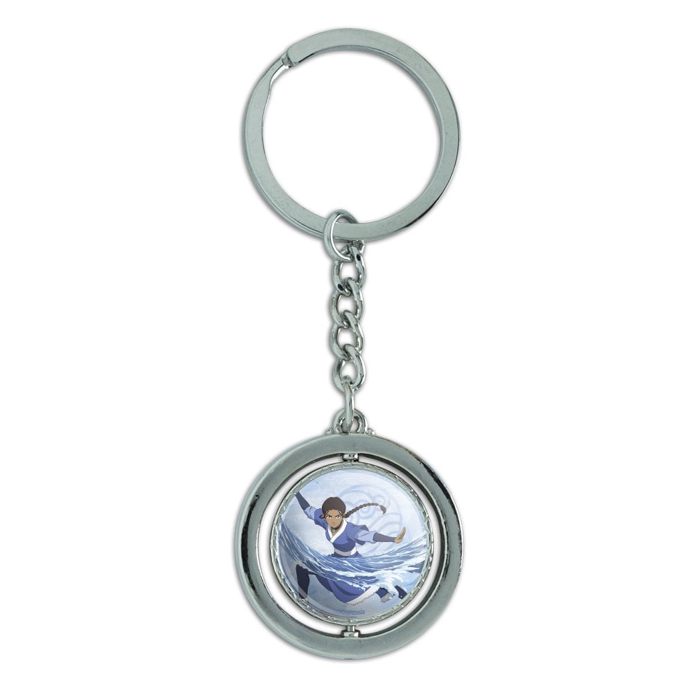 Avatar the Last Airbender Katara Keychain Spinning Round Chrome Plated ...