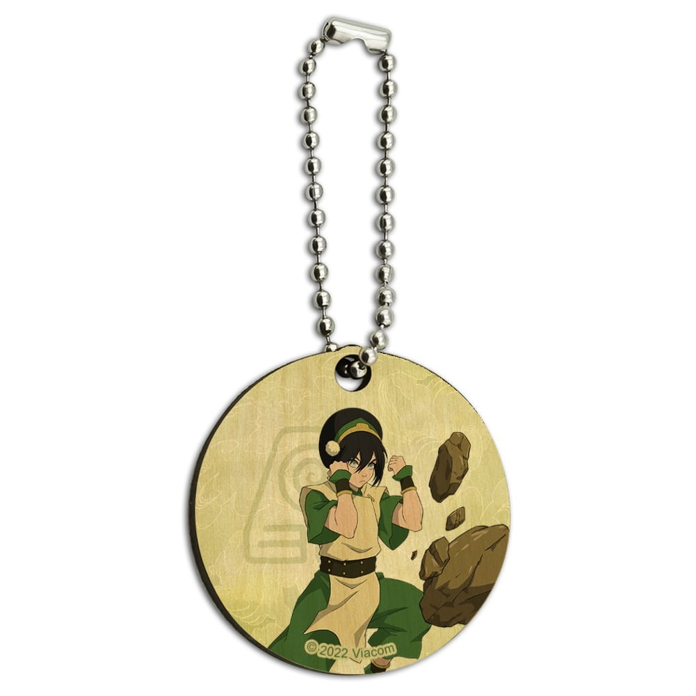 Avatar the Last Airbender Toph Wood Wooden Round Keychain Key Chain ...