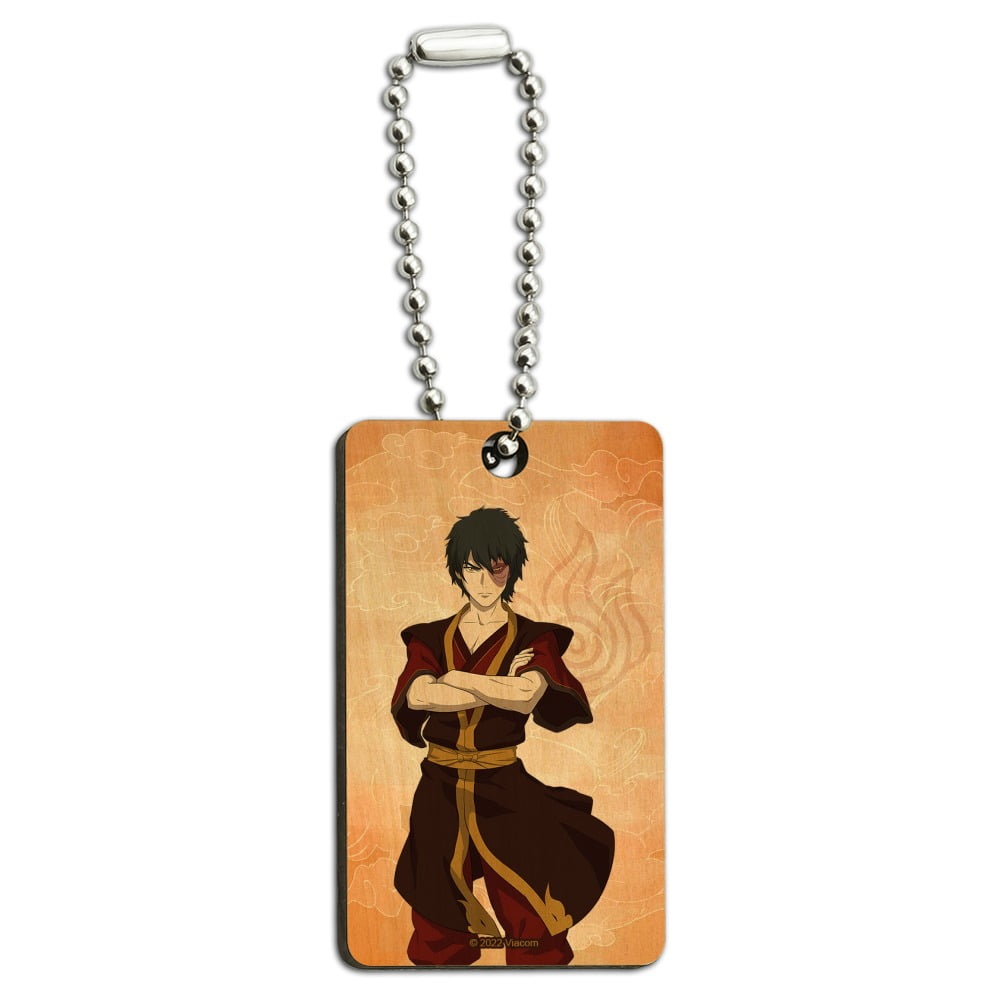 Avatar the Last Airbender Zuko Wood Wooden Rectangle Keychain Key Ring ...