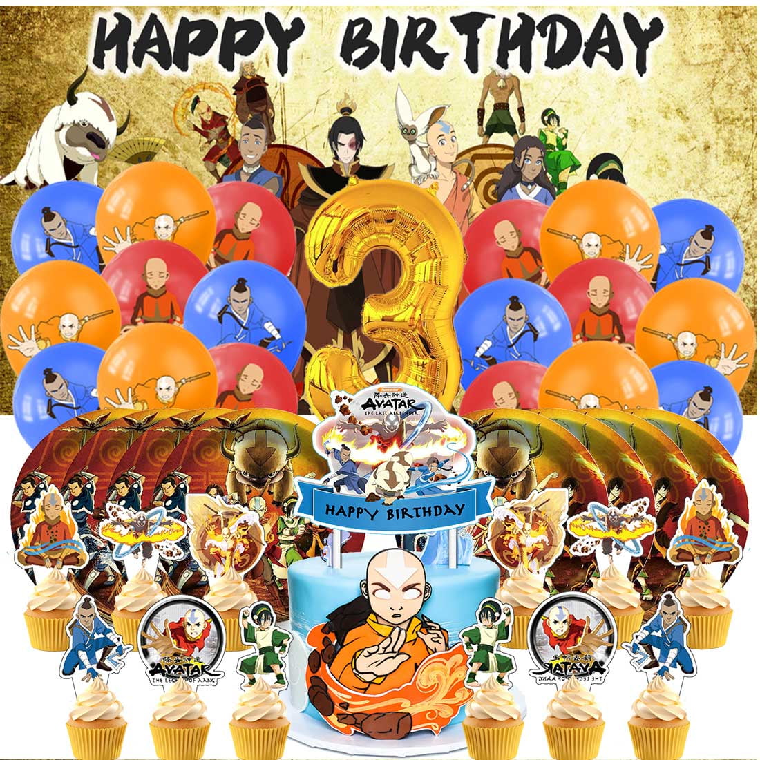 Avatar the last airbender Balloons Party Supplies 3rd Decor Tableware ...
