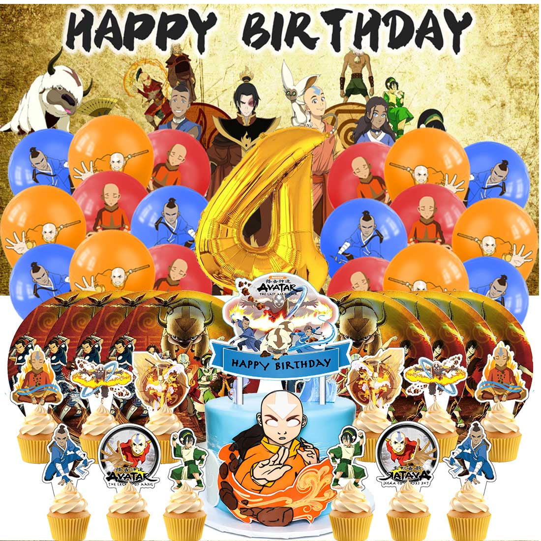 Avatar the last airbender Balloons Party Supplies 4th Decor Tableware ...