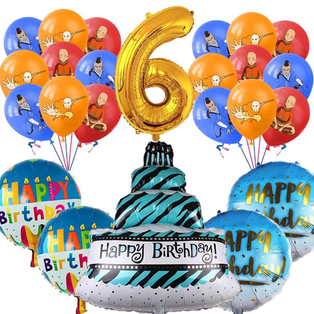 Avatar the last airbender Balloons Party Supplies 6th Big Number ...