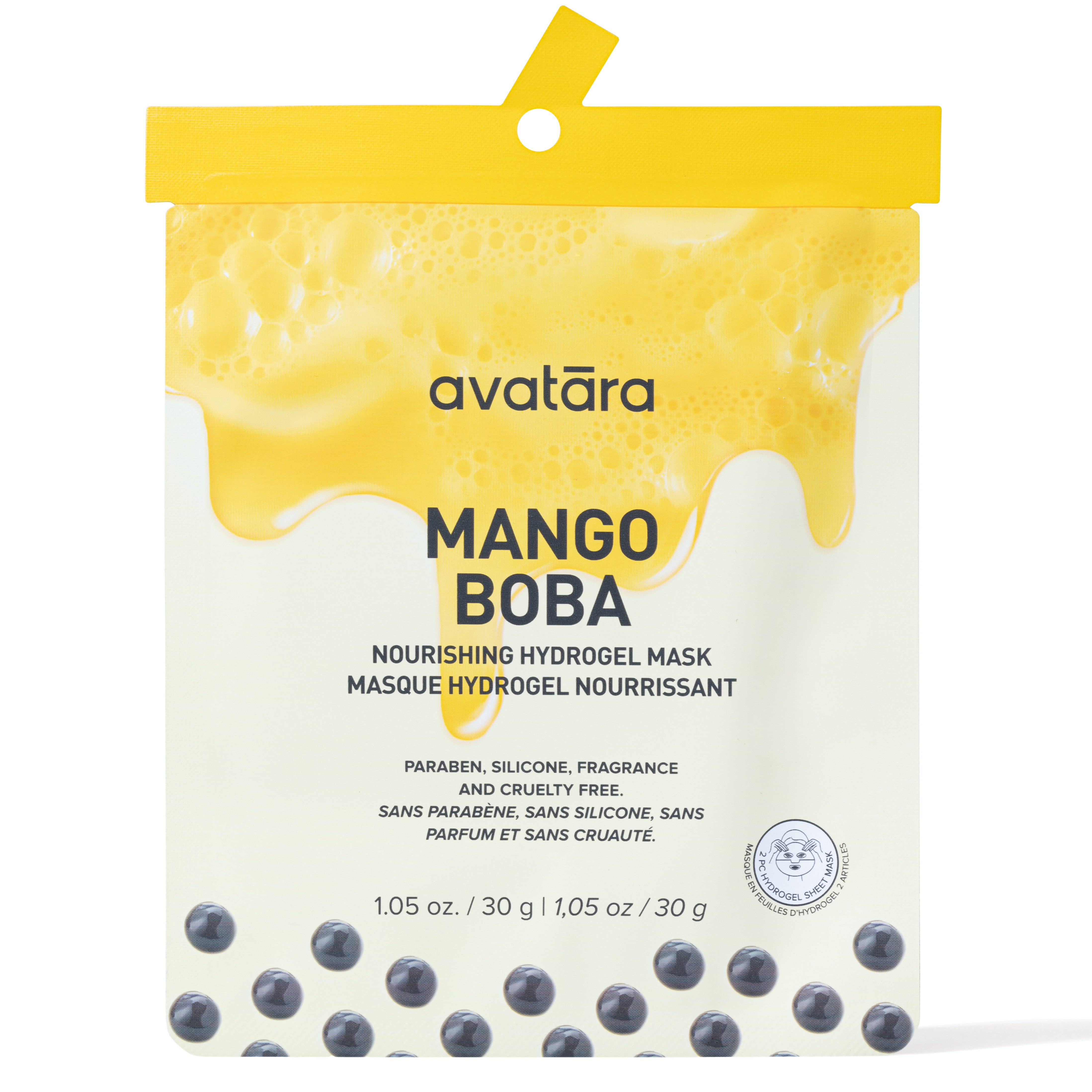 Avatara Mango Boba Hydrogel Face Sheet Mask, Hydrating for All Skin ...