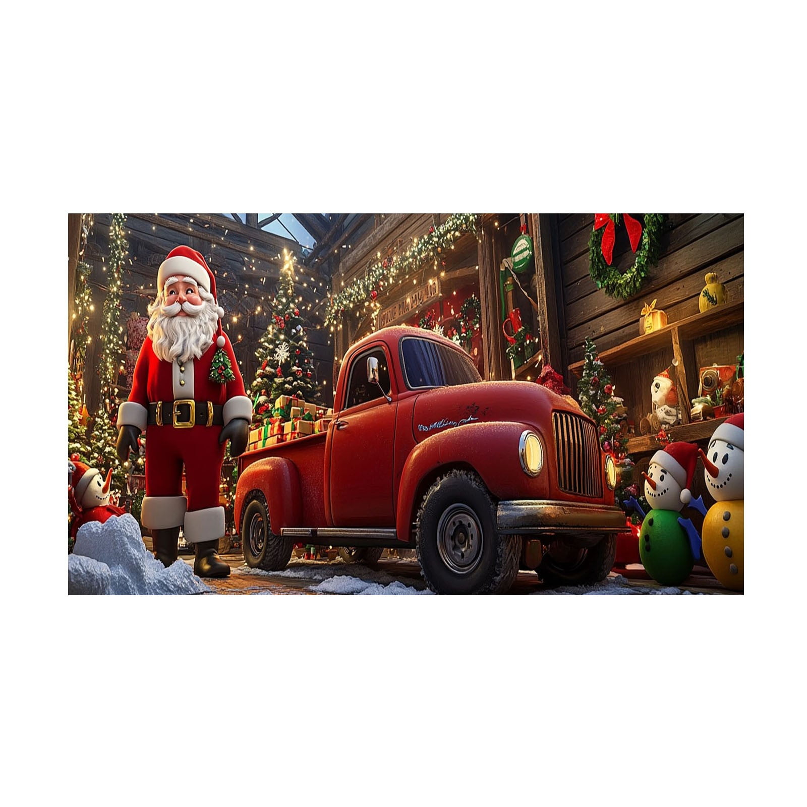 Avdjesfny 8x7 ft Christmas Banner Garage Door Decorations, Santa Door ...