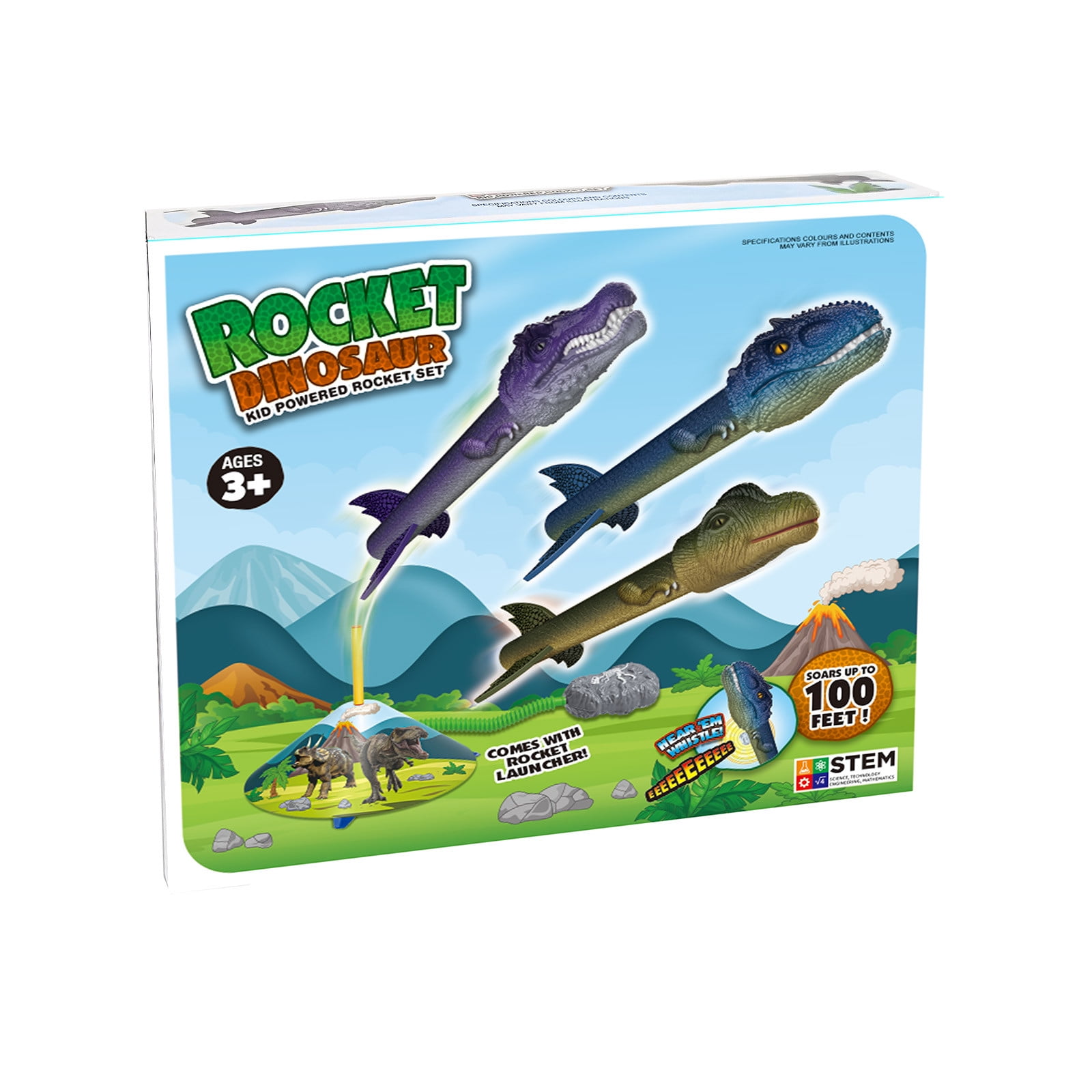 Avdjesfny Dinosaur Rocket Launcher for Kids 8 Rockets and 2 Pads for Multi-Player, Dinosaur Toys ...