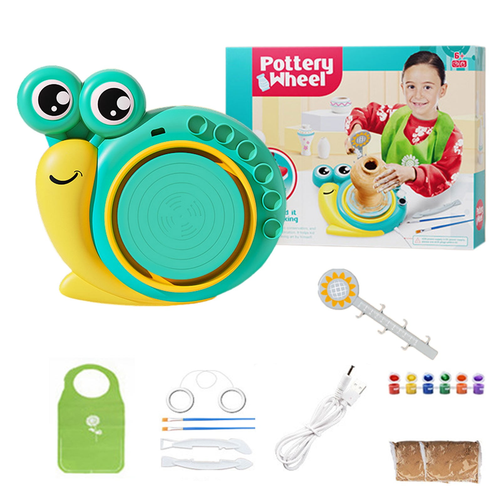 Avdjesfny Pottery Wheel for Kids-Clay Sculpting Tools & Painting Kit ...