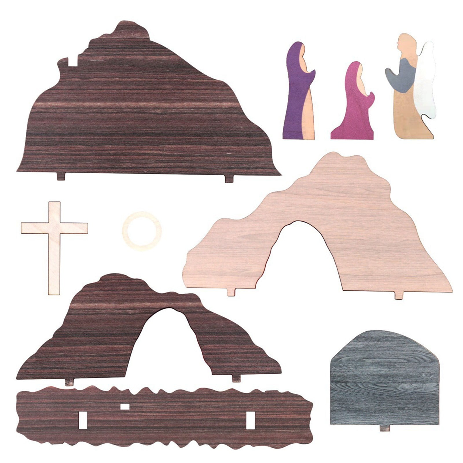 Avdjesfny The Empty Tomb Scene and Cross Decoration, Wood Easter ...