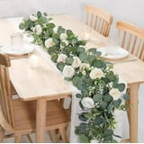 Avdolw 6FT Artificial Silk Floral Garland with White Roses, Ideal for ...