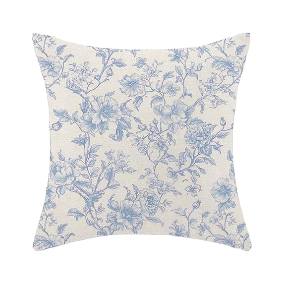 Avdolw Botanical Printed Linen Pillow Cover Removable Washable Soft ...