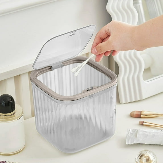 Avdolw Compact Desktop Trash Can with Press Lid, Mini Sundry Storage ...