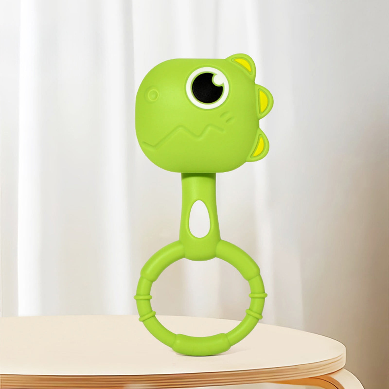 Avdolw Dinosaur-Shaped Silica Gel Teething Toy with Soothing Rattle for ...