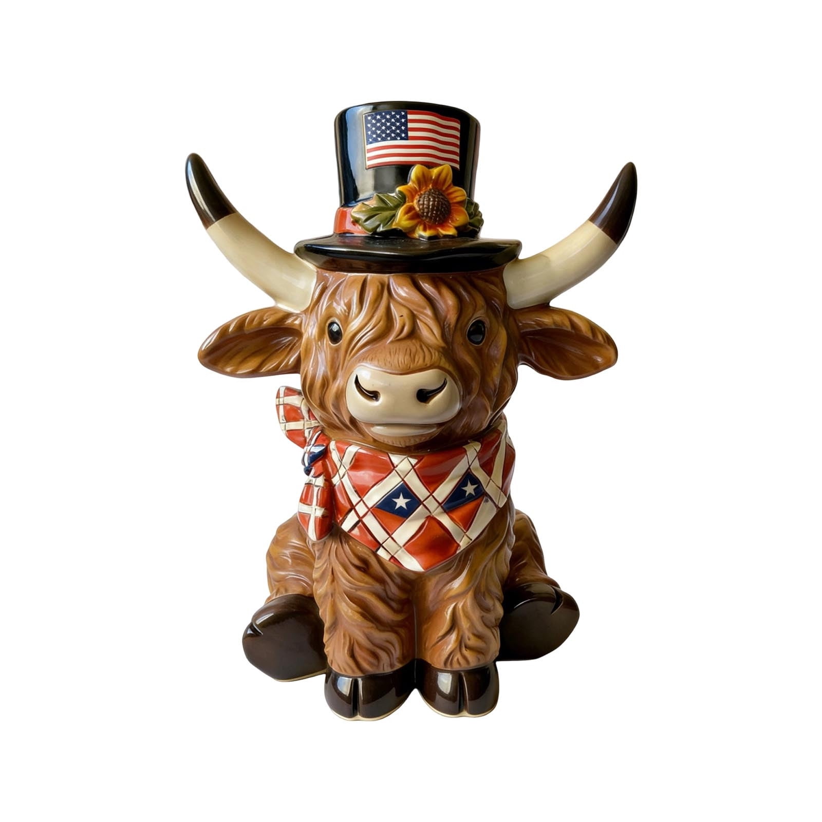 Avdolw Independence Day Cow Resin Figurine - Patriotic Decor for ...
