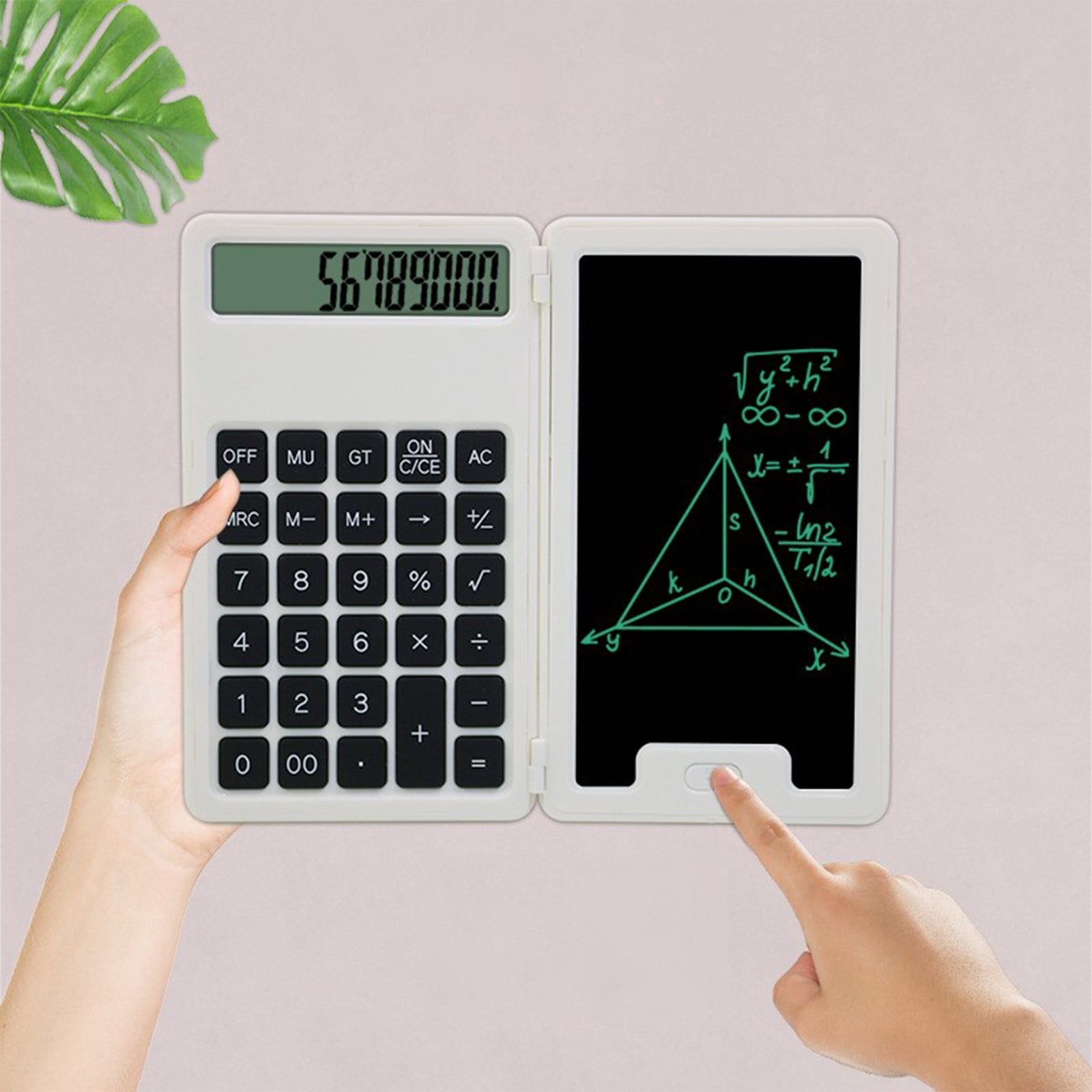 Avdolw Portable Foldable Arithmetic Calculator with 12 Digit Display, Fine Handwriting Board for ...