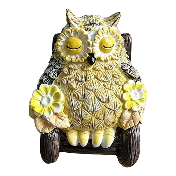Avdolw Solar Powered LED Owl Garden Sculpture - Cute Resin Figurine for ...