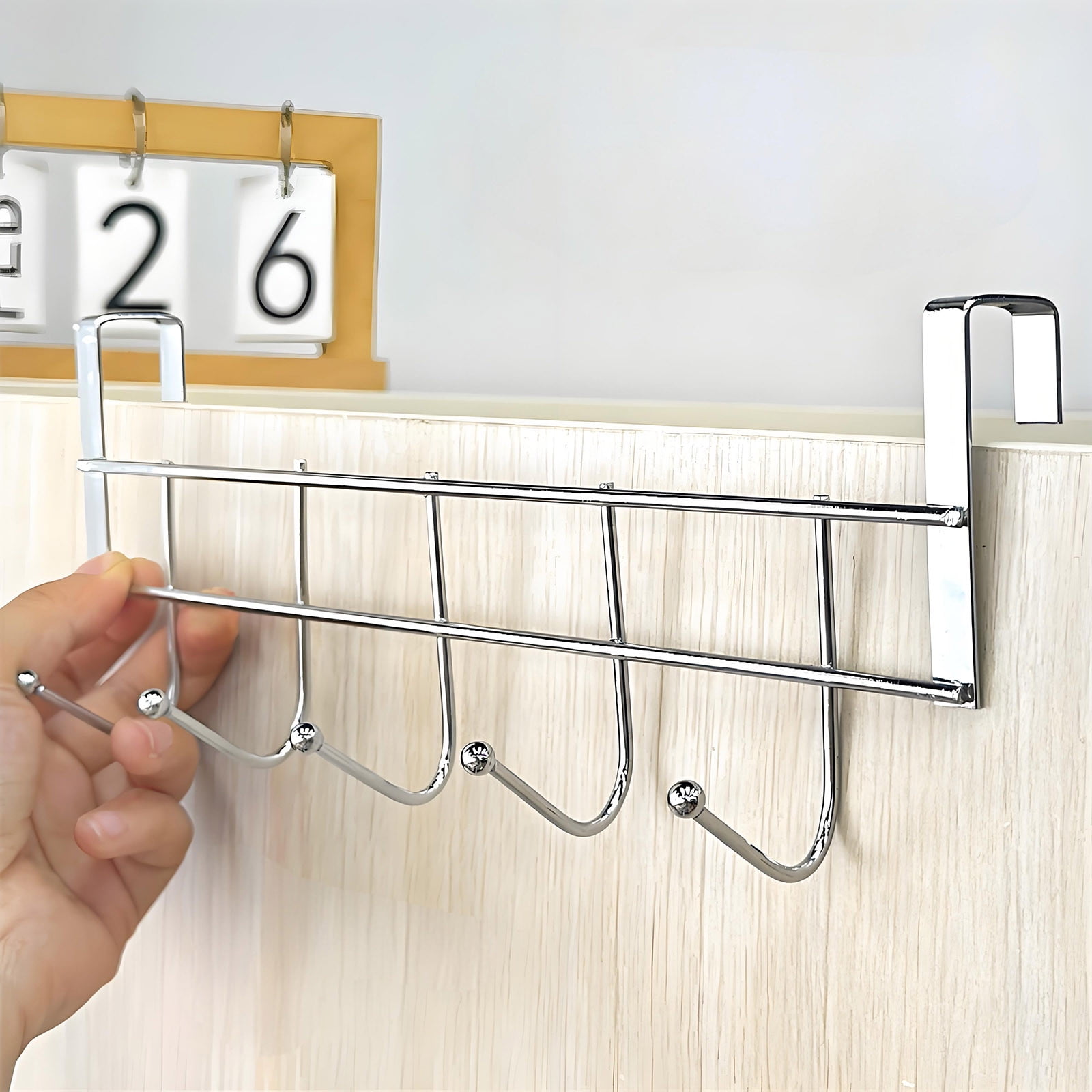 Avdolw Versatile Iron Hook Rack - 5 Connected Hooks for Space-Saving ...