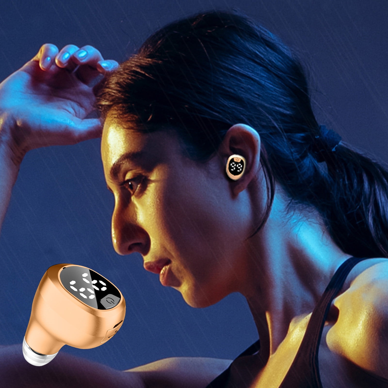 Avdolw Wireless Bluetooth Earbuds with LED Power Display, Monaural ...