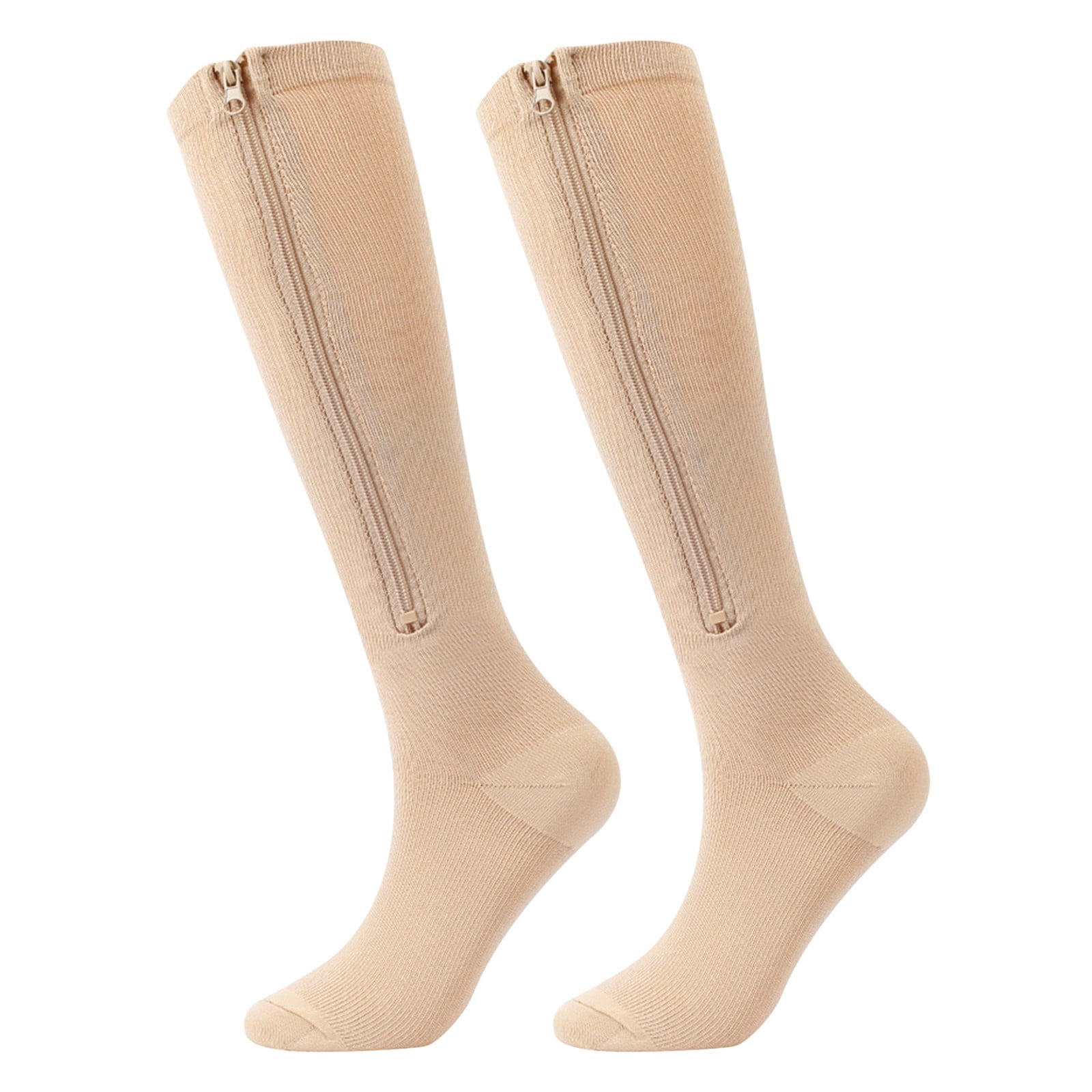 Avdolw Zipper 15-20mmHg Knee High Compression Socks Breathable Stretch ...