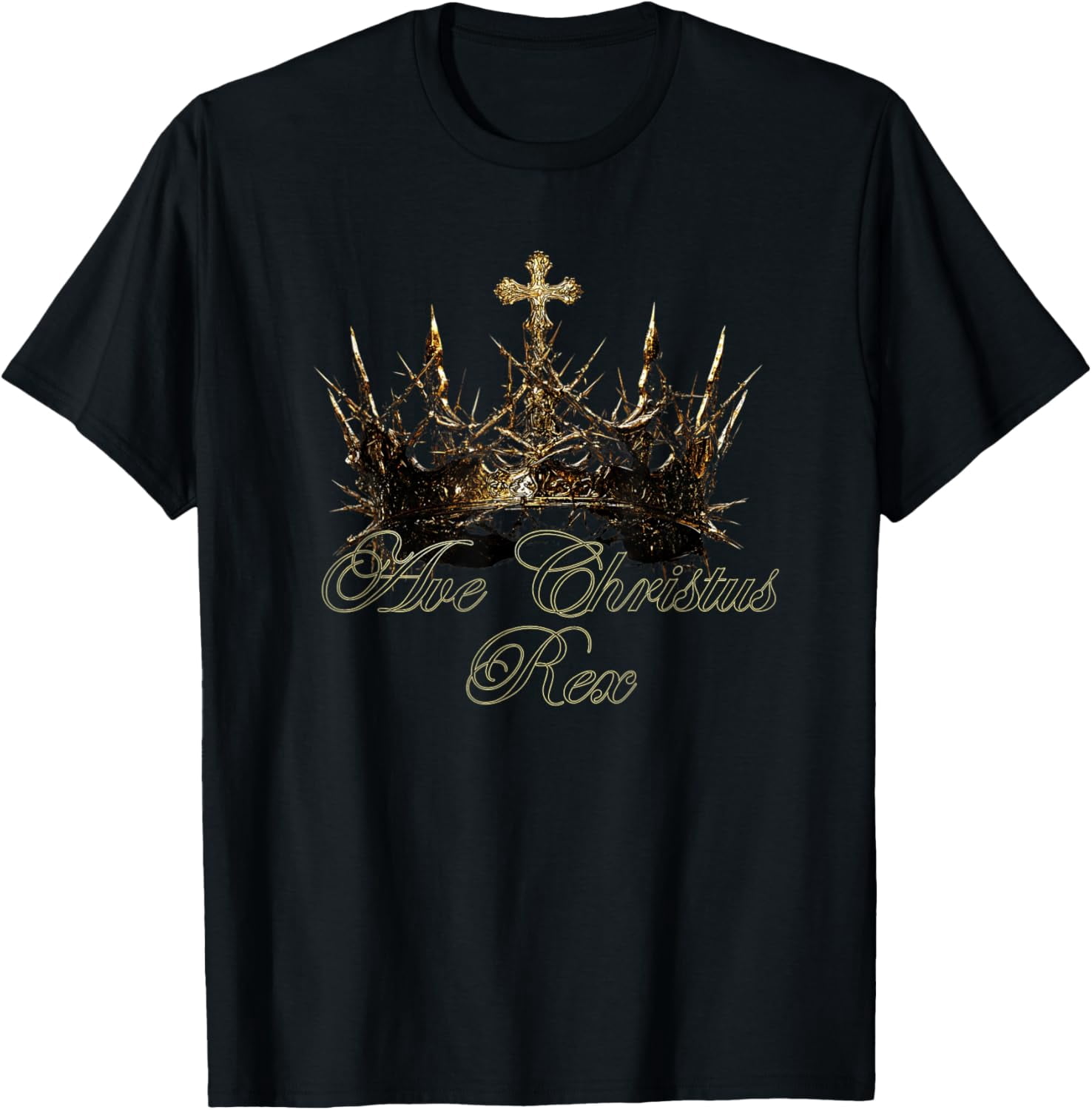 Ave Christus Rex Crown Of Thorns Religious Apparel T-Shirt - Walmart.com