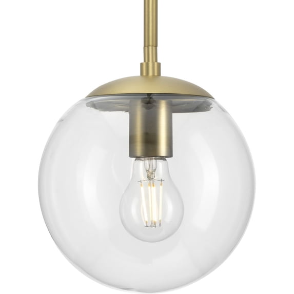 Avec Merrit Collection Modern Brushed Gold Pendant Light with Clear ...