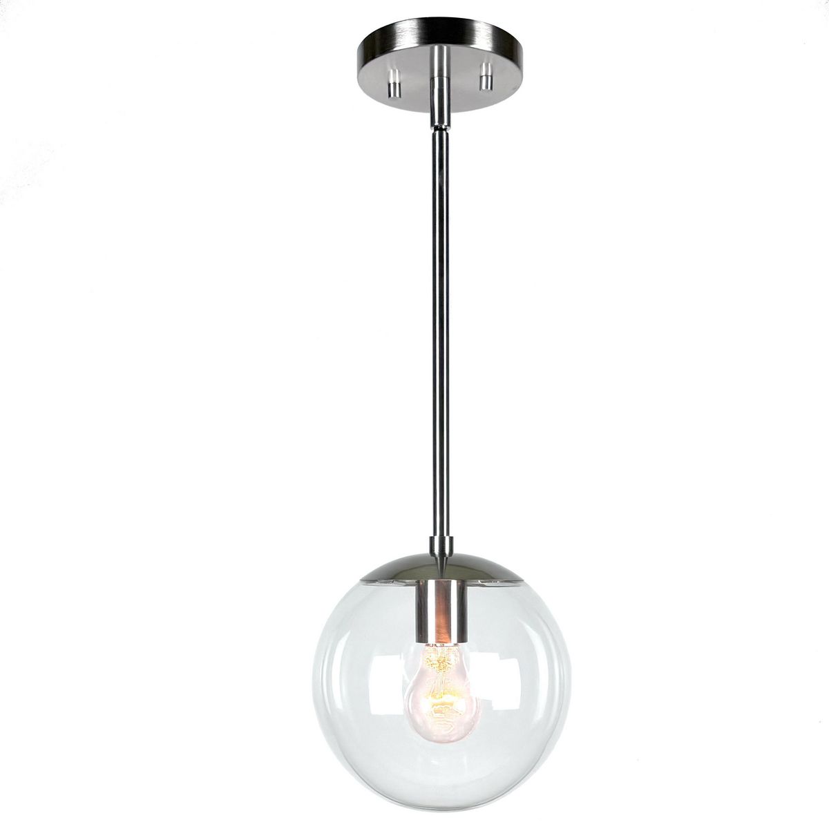 Possini Euro Design Major Brushed Nickel Mini Pendant 12 1/2" Wide ...