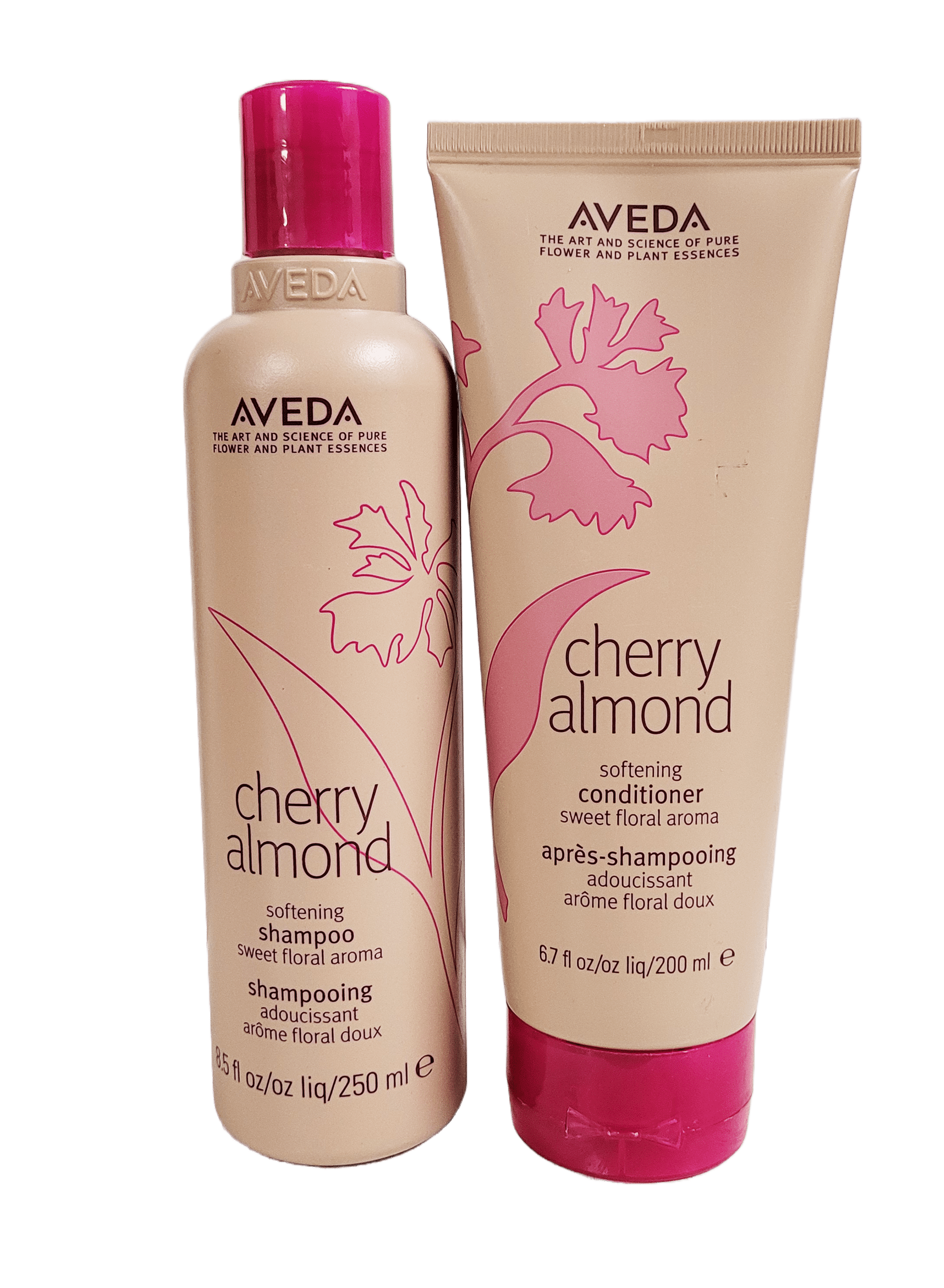 Aveda Cherry Almond Shampoo 8.5 oz + Cherry Almond Conditioner 6.7 oz ...