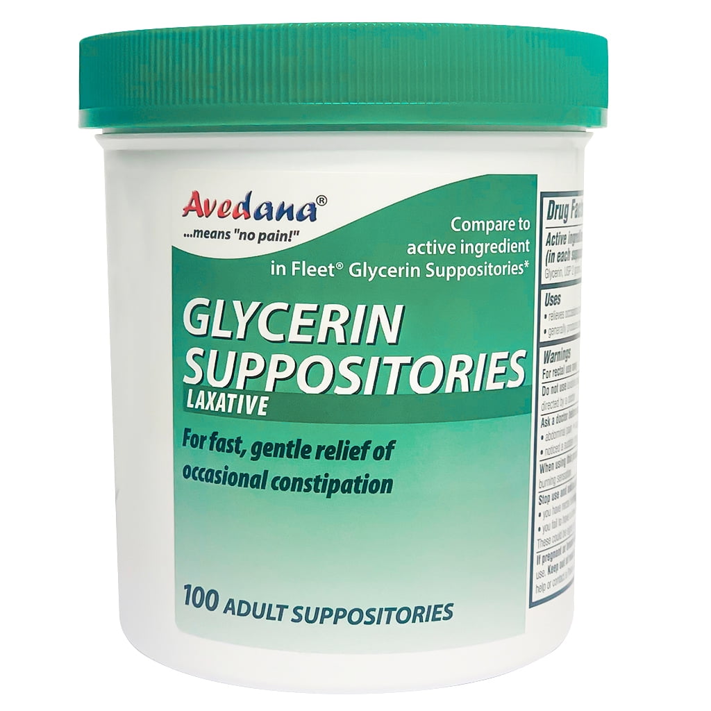 Avedana Glycerin Suppositories 100ct – Adult Size Laxative ...