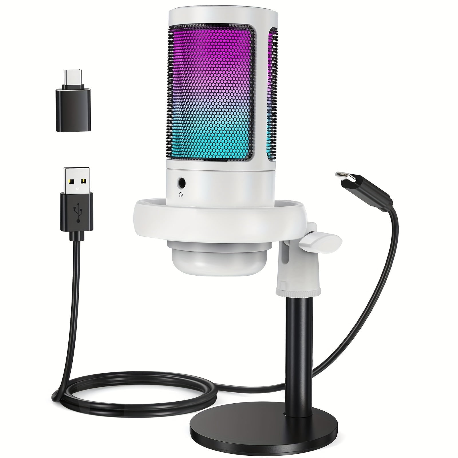Aveek Gaming Microphone, Podcast Condenser Mic, Streaming Mute Button ...