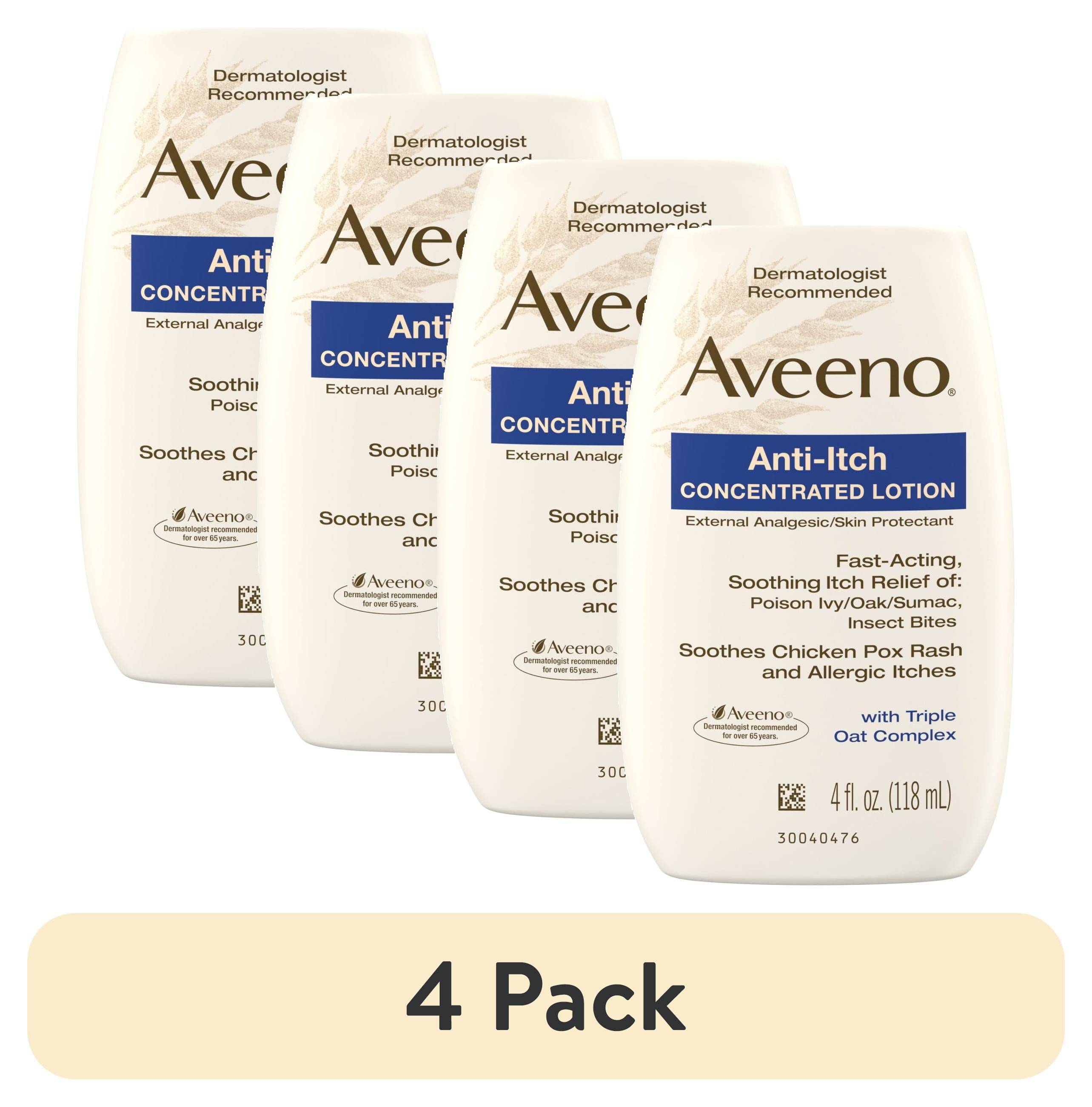 (4 pack) Aveeno Anti-Itch Concentrated Lotion with Calamine and Triple ...