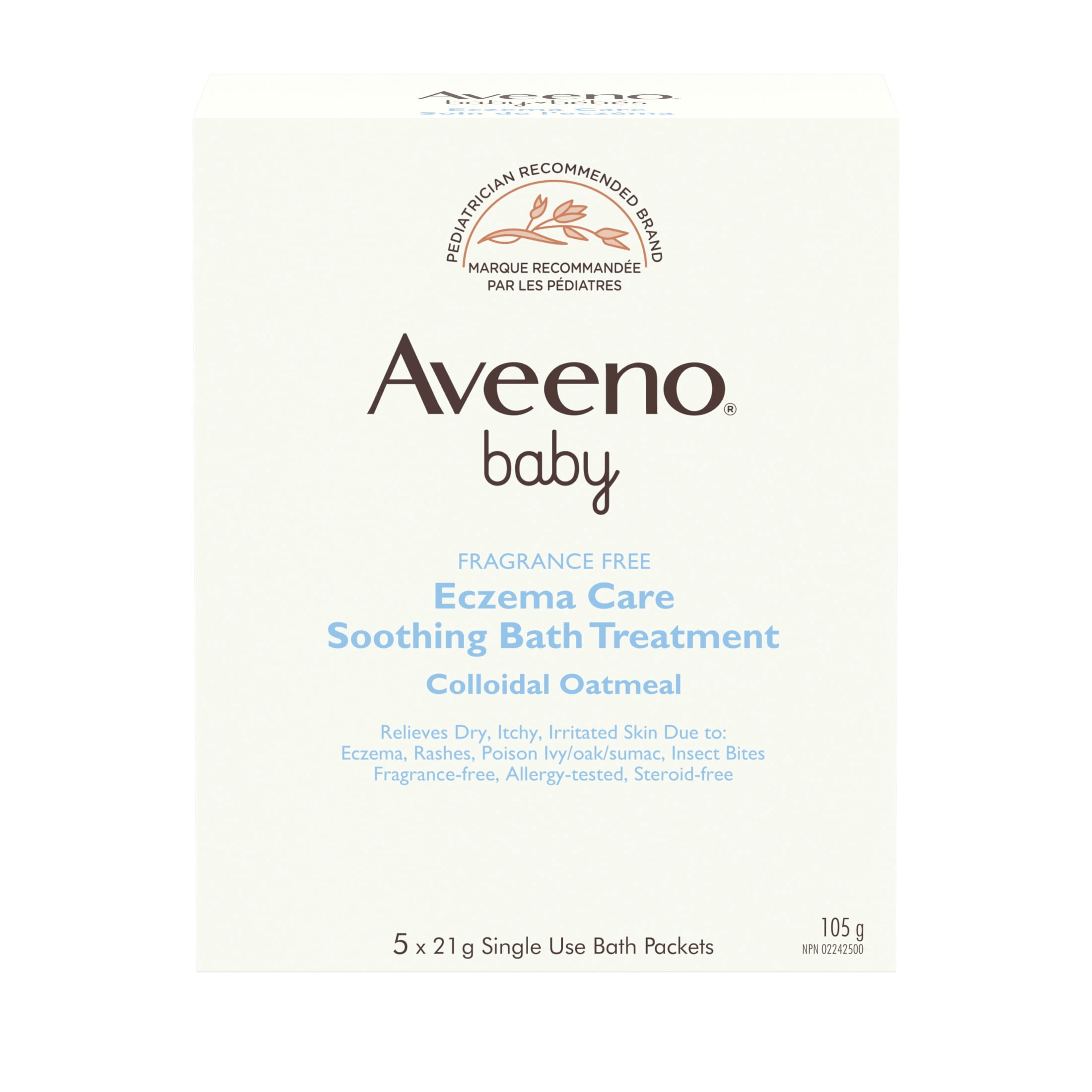 Aveeno Baby Eczema Therapy Soothing Bath Treatment, Oatmeal, 5 Count ...