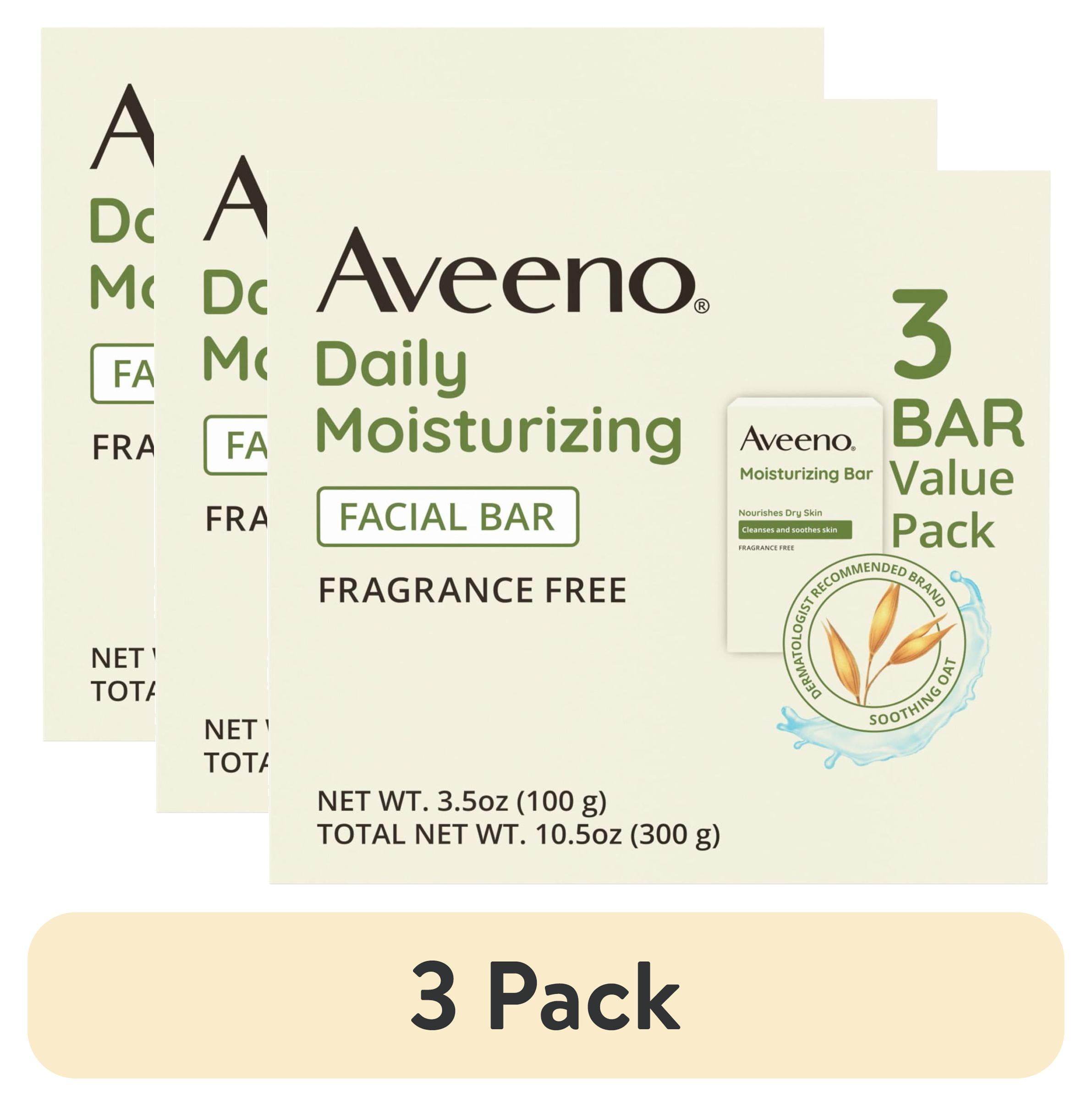 (3 pack) Aveeno Daily Moisturizing Facial Cleanser Bar, Face Wash for ...