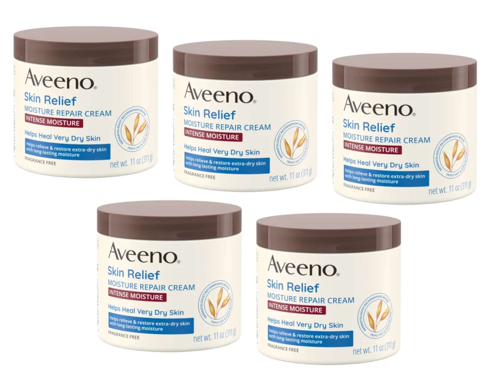 Aveeno Skin Relief Intense Moisture Repair Body Cream - 11 oz - 5 Pack ...