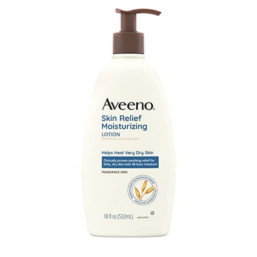 Aveeno Skin Relief Lotion, Unscented Moisturizer for Dry, Sensitive ...