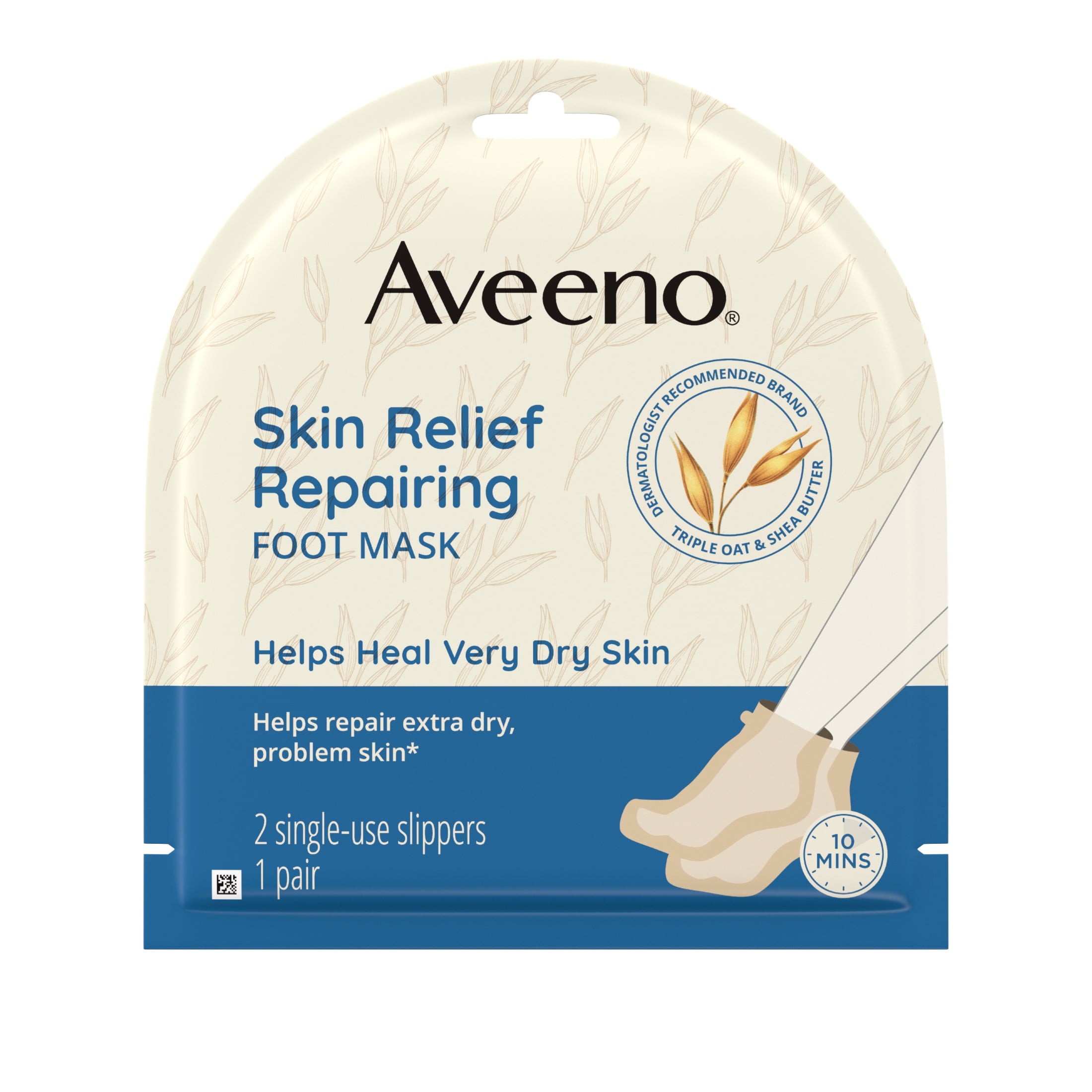 Aveeno Skin Relief Moisturizing Foot Mask, Healthy Feet Care, Shea ...