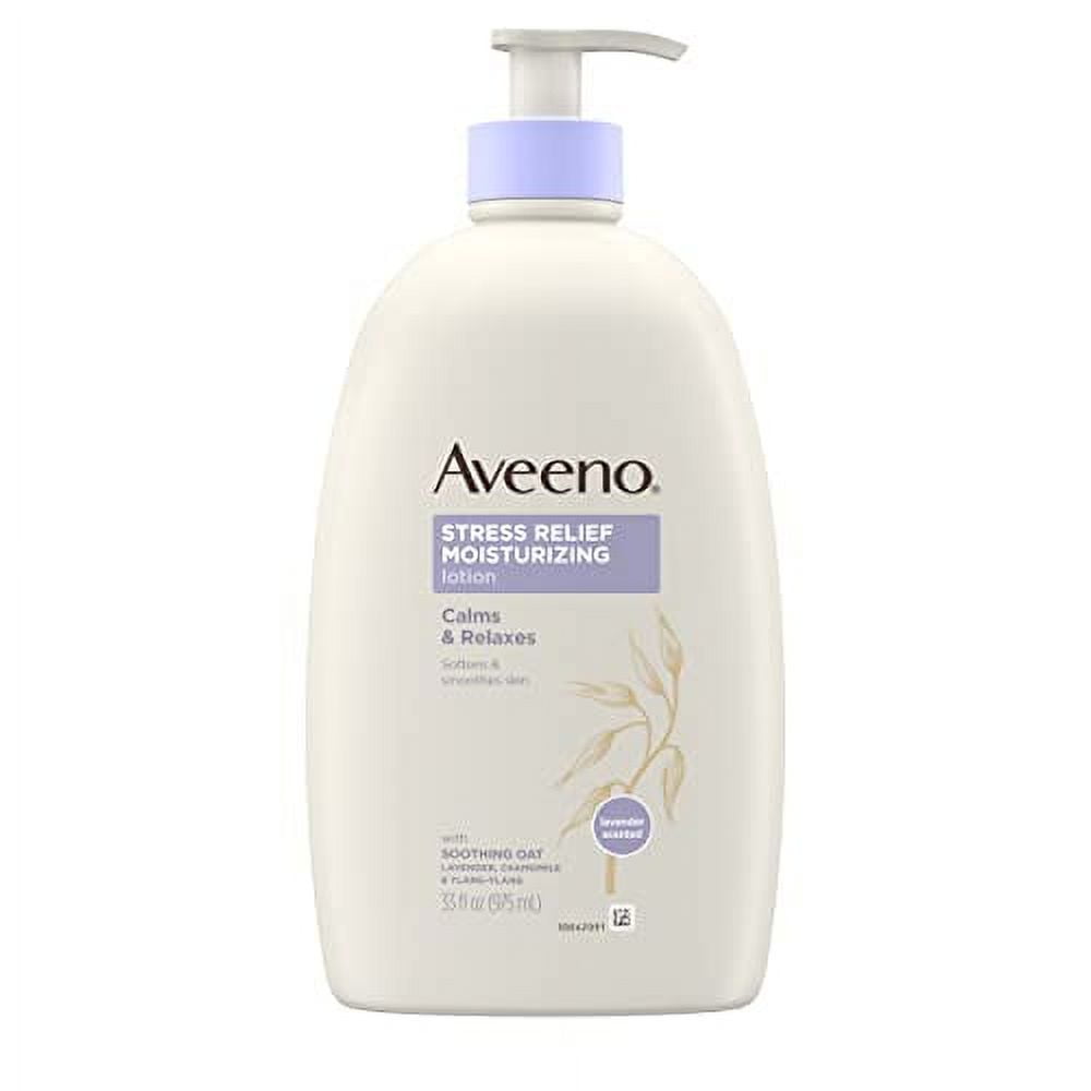 Aveeno Stress Relief Moisturizing Body Lotion with Lavender, Natural ...