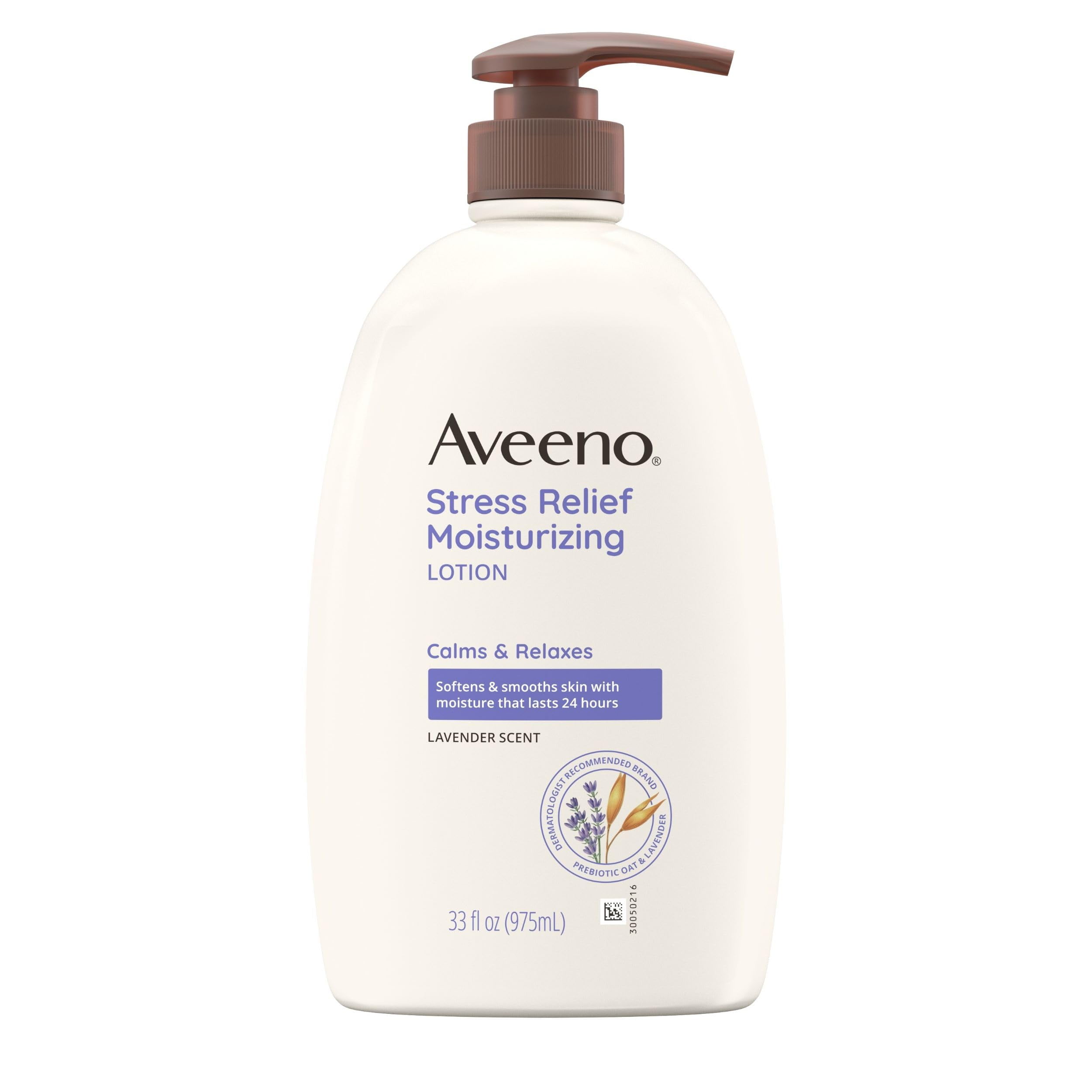 Aveeno Stress Relief Moisturizing MMF7 Body Lotion with Lavender Scent ...