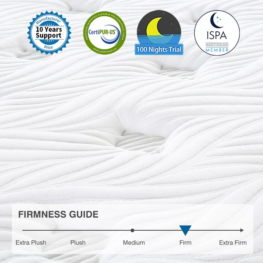 Avenco 10 inch Gel Memory Foam&Pocketed Springs Hybrid Mattress in a ...