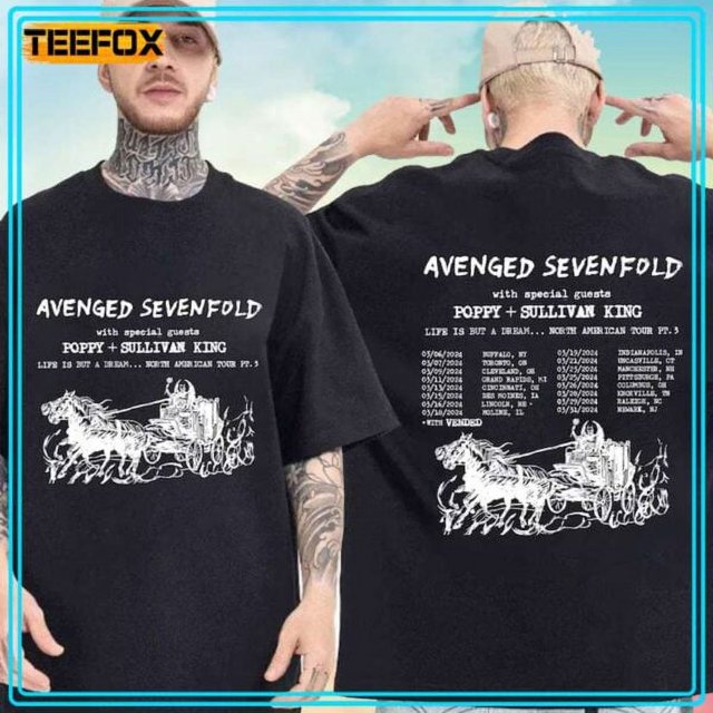 Avenged Sevenfold Life Is But A Dream North American Tour 2024 Unisex T ...
