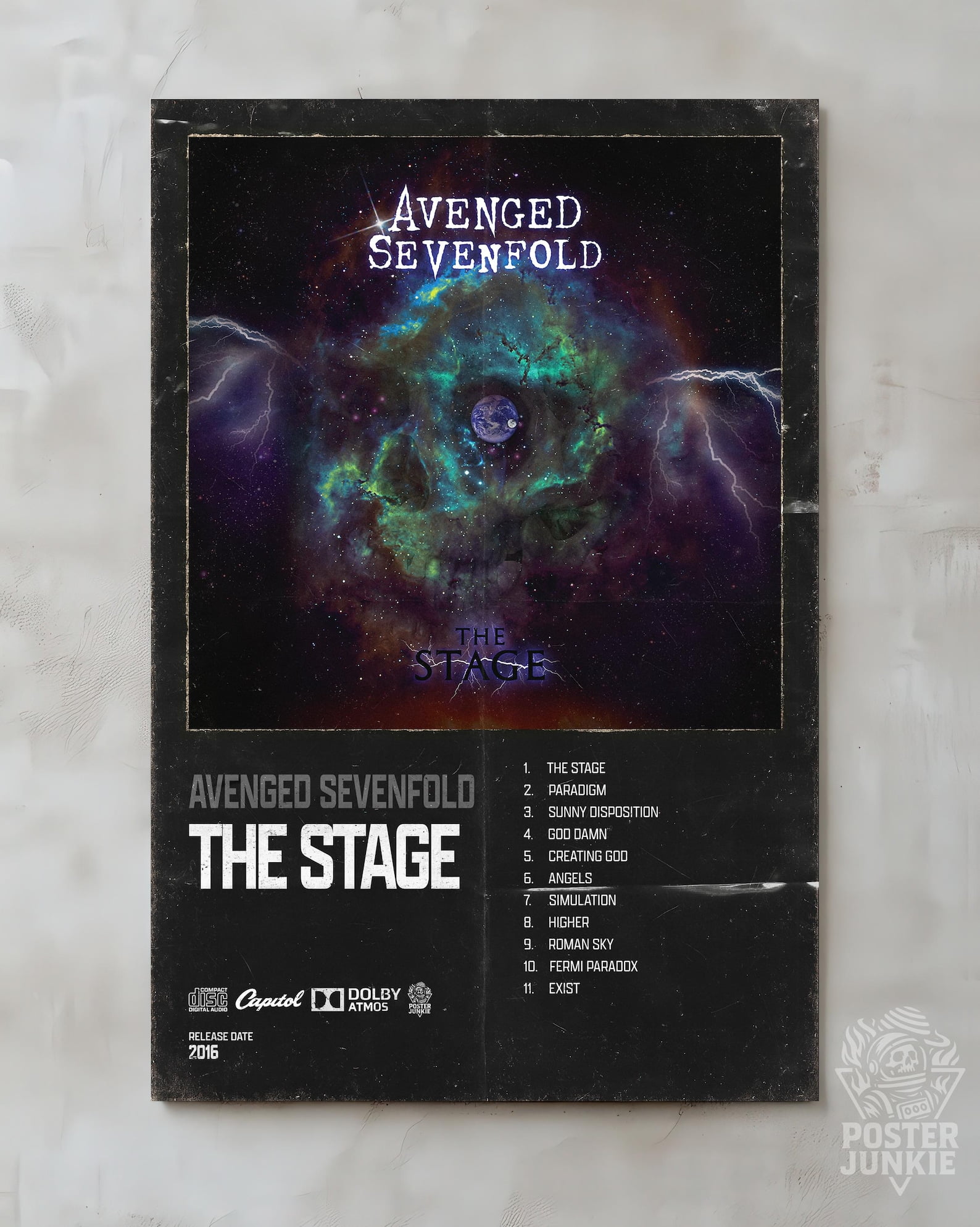 Avenged Sevenfold 'The Stage' Album Art Poste, Dark Metal Music Wall ...