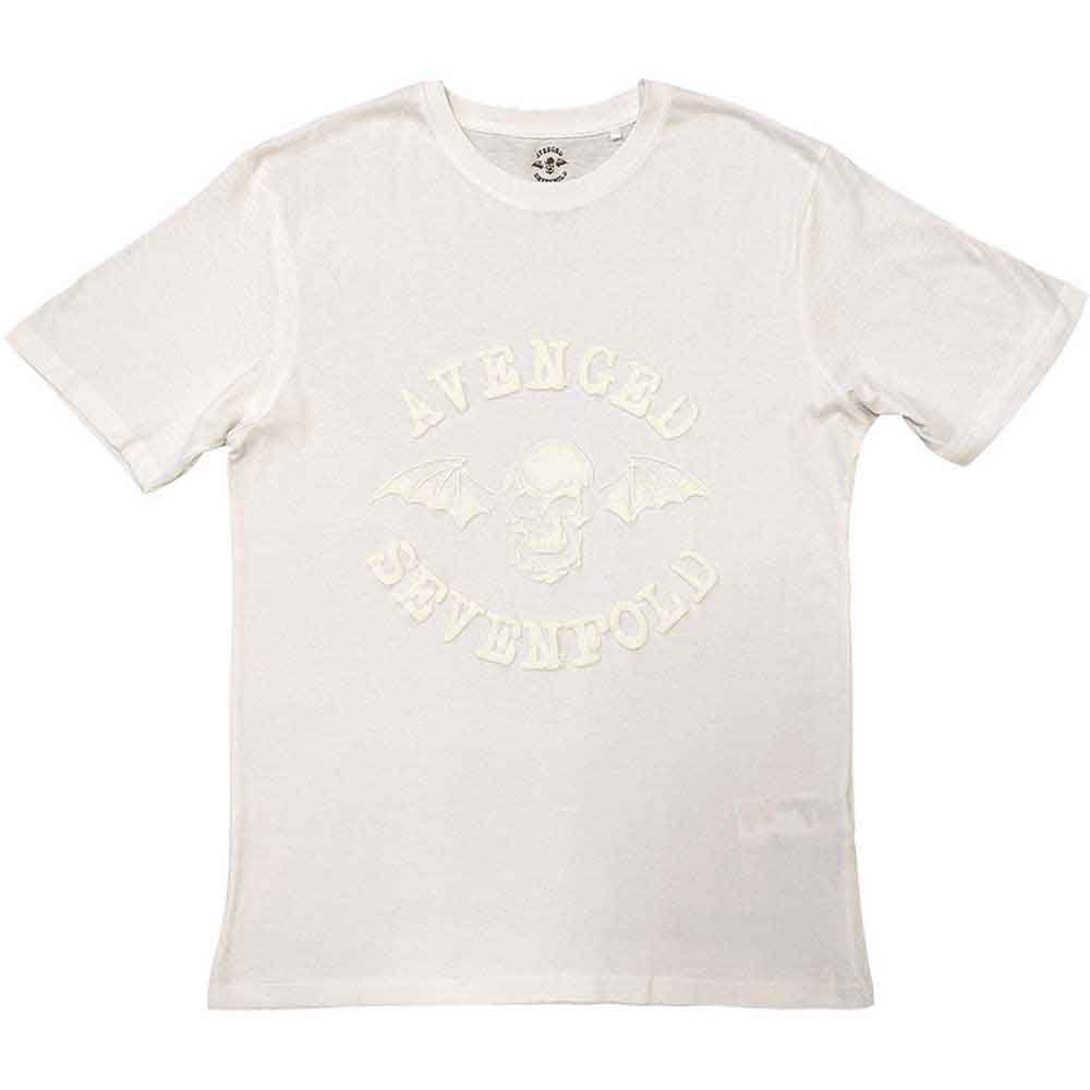 Avenged Sevenfold Unisex Hi-Build T-Shirt: Classic Deathbat (White-On ...