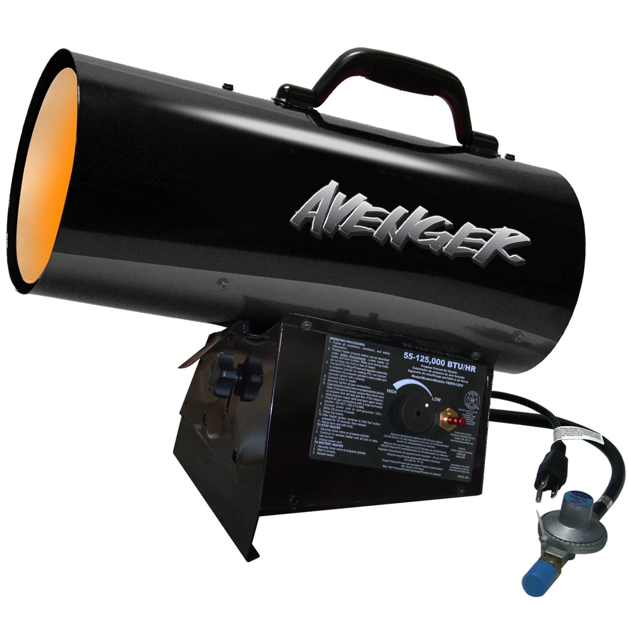 Avenger Portable Forced Air Propane Heater - 125,000 BTU, Model ...