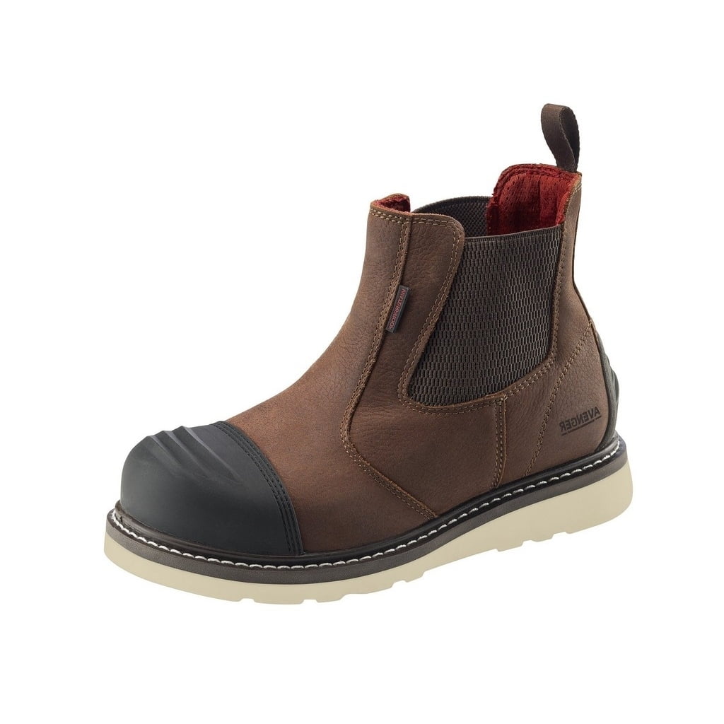 Avenger Work Boots Mens Wedge Carbon Toe 6" Chelsea Leather Brown 7505 ...